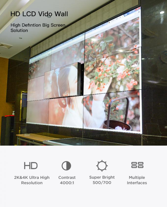 46 Inch Commercial 4K Video Wall Display 1920x1080 High Performance
